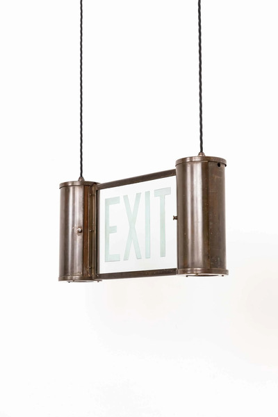 Early 20th Century Brass & Glass Exit Sign | Vinterior