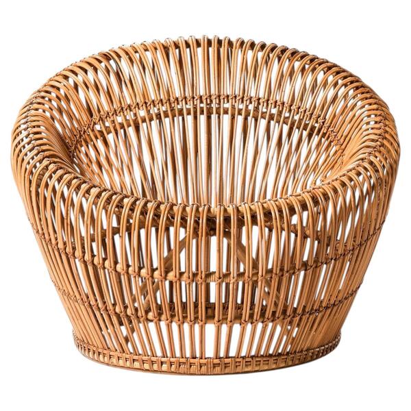 Easy Chair In Cane, Fabric And Rattan By Franco Albini, 1950s | Franco ...