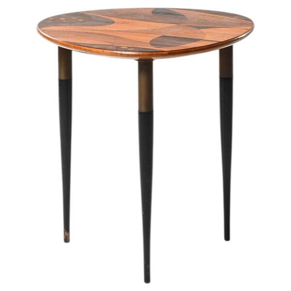 Side Table In Brass, Lacquer And Wood By Bodafors Möbelfabrik, 1960s ...