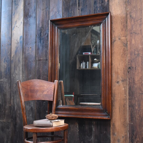 Antique English Oak Elegant Large Classic Overmantle Bevelled Mirror ...