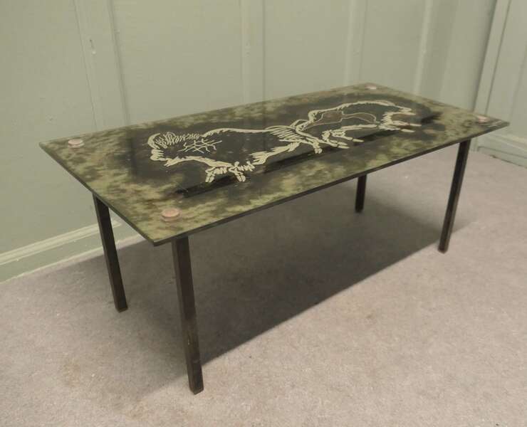 Italian Modernist Eglomisé Glass Top Coffee Table. This Is A Mid ...