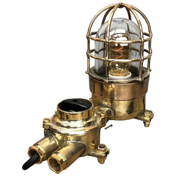 1970s Cast Brass And Bronze Explosion Proof Table Lamp With Isolator ...