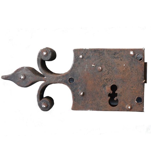 Antique Accessories | Old Wrought Iron Lock, Xi Xth, Brown | Vinterior