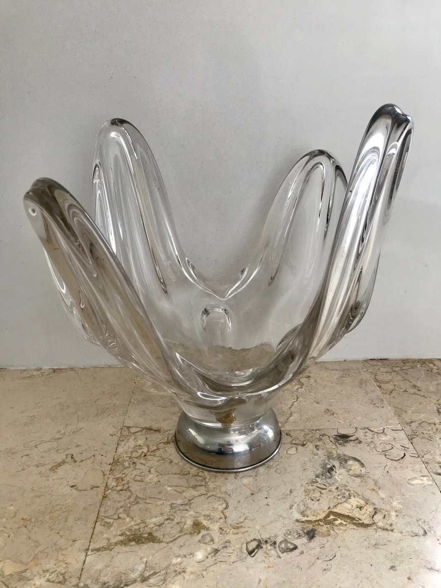 Mid Century Modern Hand Blown Or Cup Sculptural Translucent Bowl With ...