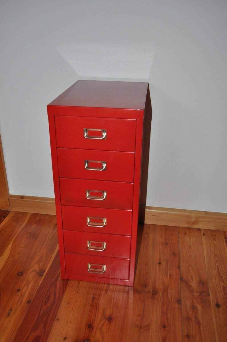 1980s Hungarian Industrial Red Storage Filing Cabinet | Vinterior