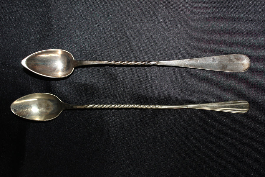 Antique Vintage 2 Piece Silver Plated Spoon, Twisted Spoon, Long Handle ... Antique Vintage 2 Piece Silver Plated Spoon, Twisted Spoon, Long Handle ...