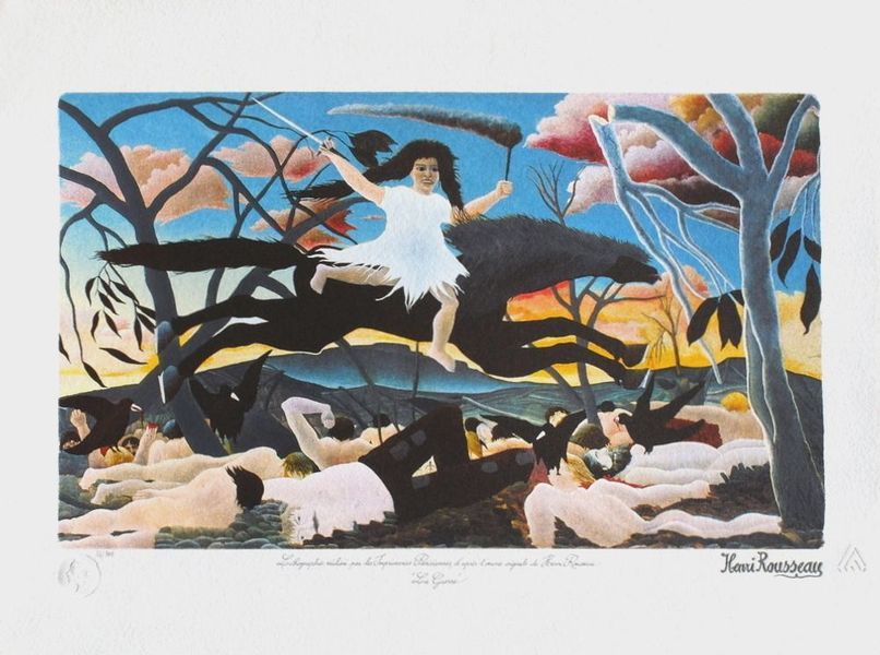 1990s Le Douanier Rousseau La Guerre Poster 75x56cm | Vinterior