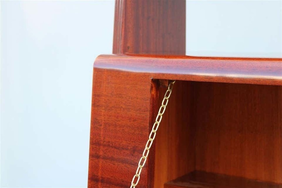 Minimal Italian Mid Century Geometric Cabinet Bar Mahogany Dassi Milano ...