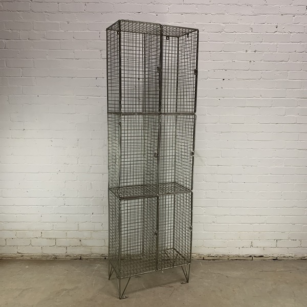 Large Vintage Wire Frame 6 Door Locker Unit | Vinterior