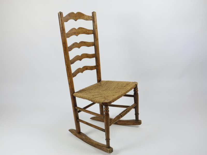 Ladder Back Rush Rocking Chair | Vinterior