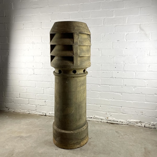 Tall Reclaimed Victorian Buff Vented Chimney Pot | Vinterior