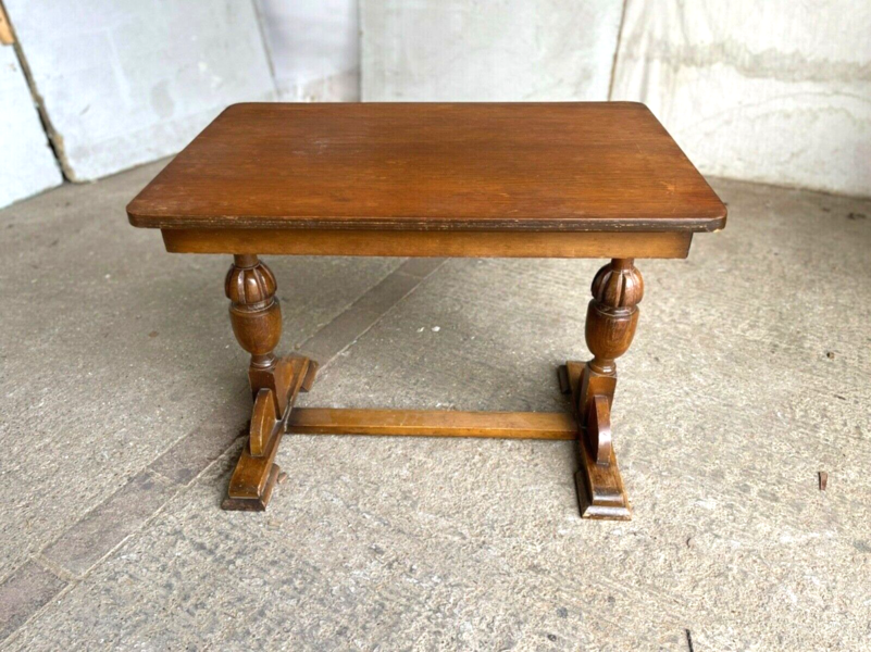 Small 20thc Brown Coffee Table Side Table Acorn Legs | Vinterior