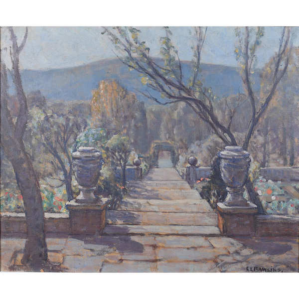 Ethel Louise Rawlins: A Garden Below The South Downs Oil Painting ...