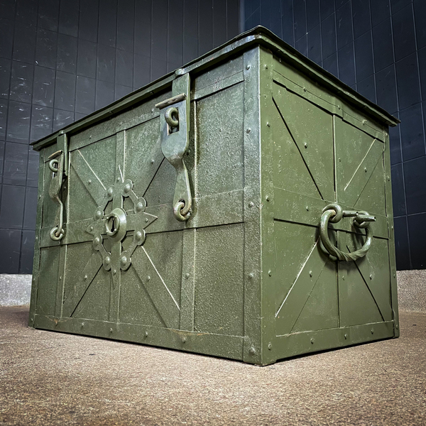 Antique 18th Century Strongbox / Armada Chest – Green – Extra Large ...