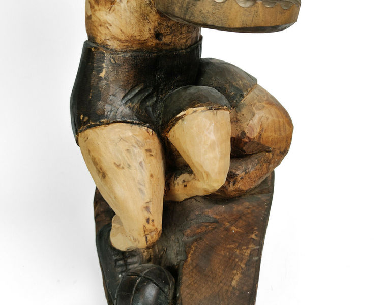 Huge Wooden Folk Art Circus Sculpture Frank Lentini, 3 Legged Football ...