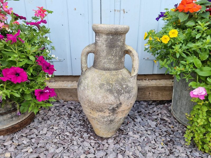Modern Rustic Hand Made Mediterranean Terracotta Clay Pot Urn Olive Jar ...