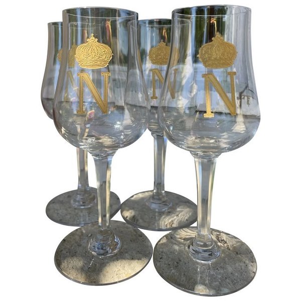 Antique Crystal Napoleon Liqueur Glasses | Vinterior