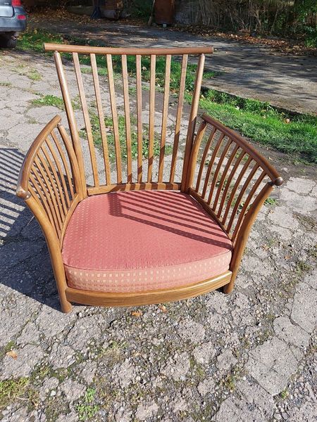 Ercol Renaissance High Spindle Back Armchair 2002 Medium Wood Tone ...