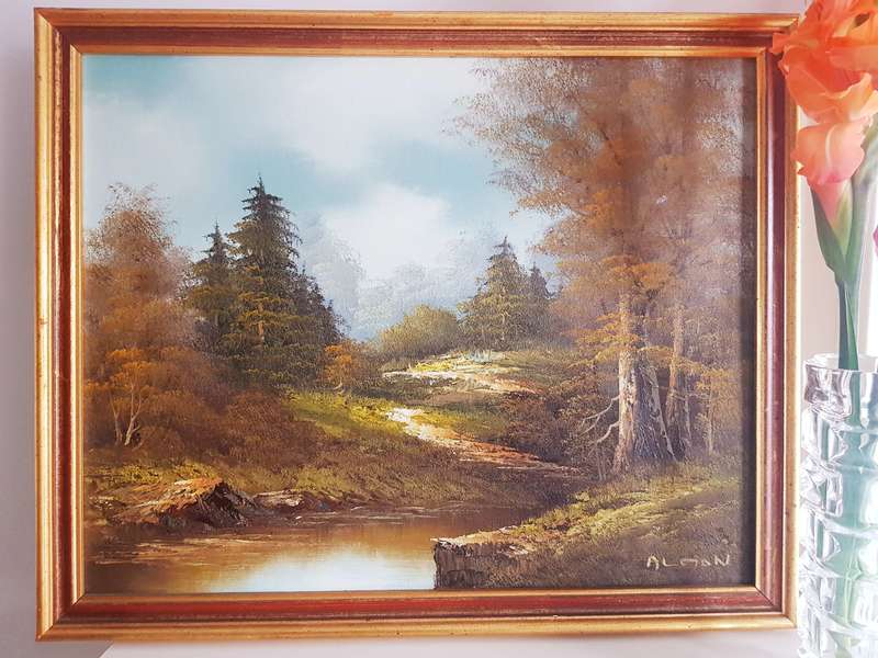 Antique Oil On Canvas By 19th Century Us Artist Almon(d) Baldwin ...