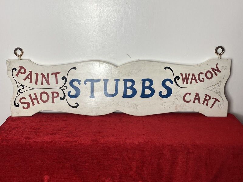 Vintage Stubbs Wakerley Wooden Hanging Paint Shop Sign | Vinterior