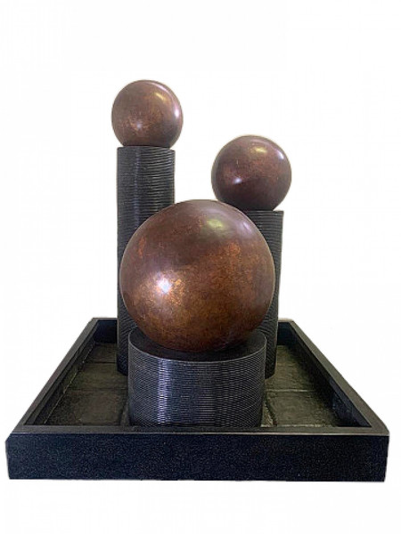 Fibreglass Fountain With Rotating Copper Spheres By Ravi Shing, 1990 ...