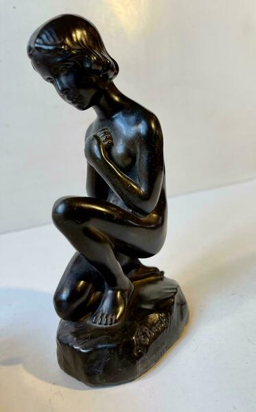 Just Andersen & Elna Borch Patinated Sculpture Of Young Woman, 1930s ...