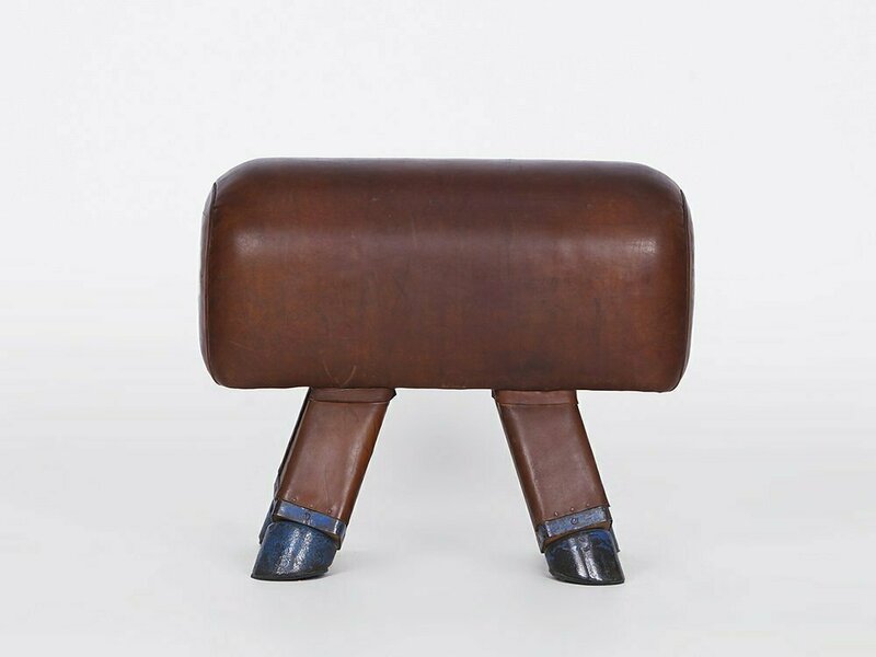 Vintage Leather Pommel Horse Stool Bench, 1930s | Vinterior