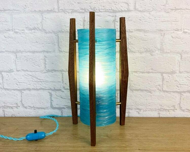 Vintage Mid Century Rocket Lamp Blue | Vinterior